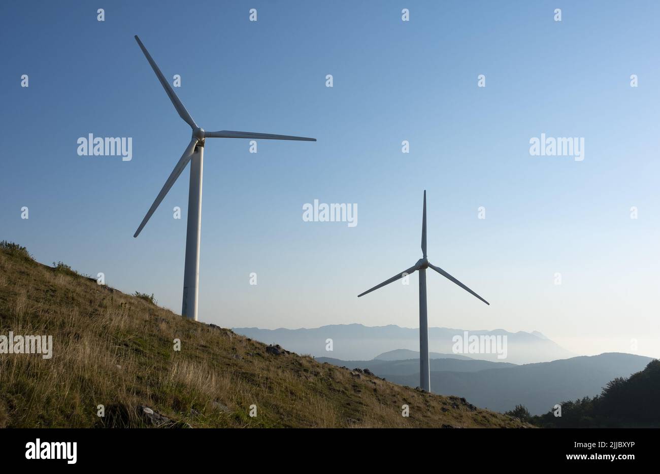 Wind turbines on the mountain Stock Photo - Alamy