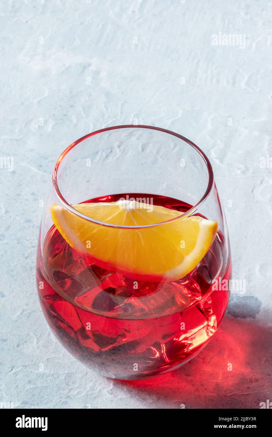 Glass campari with orange slice hi-res stock photography and images - Alamy