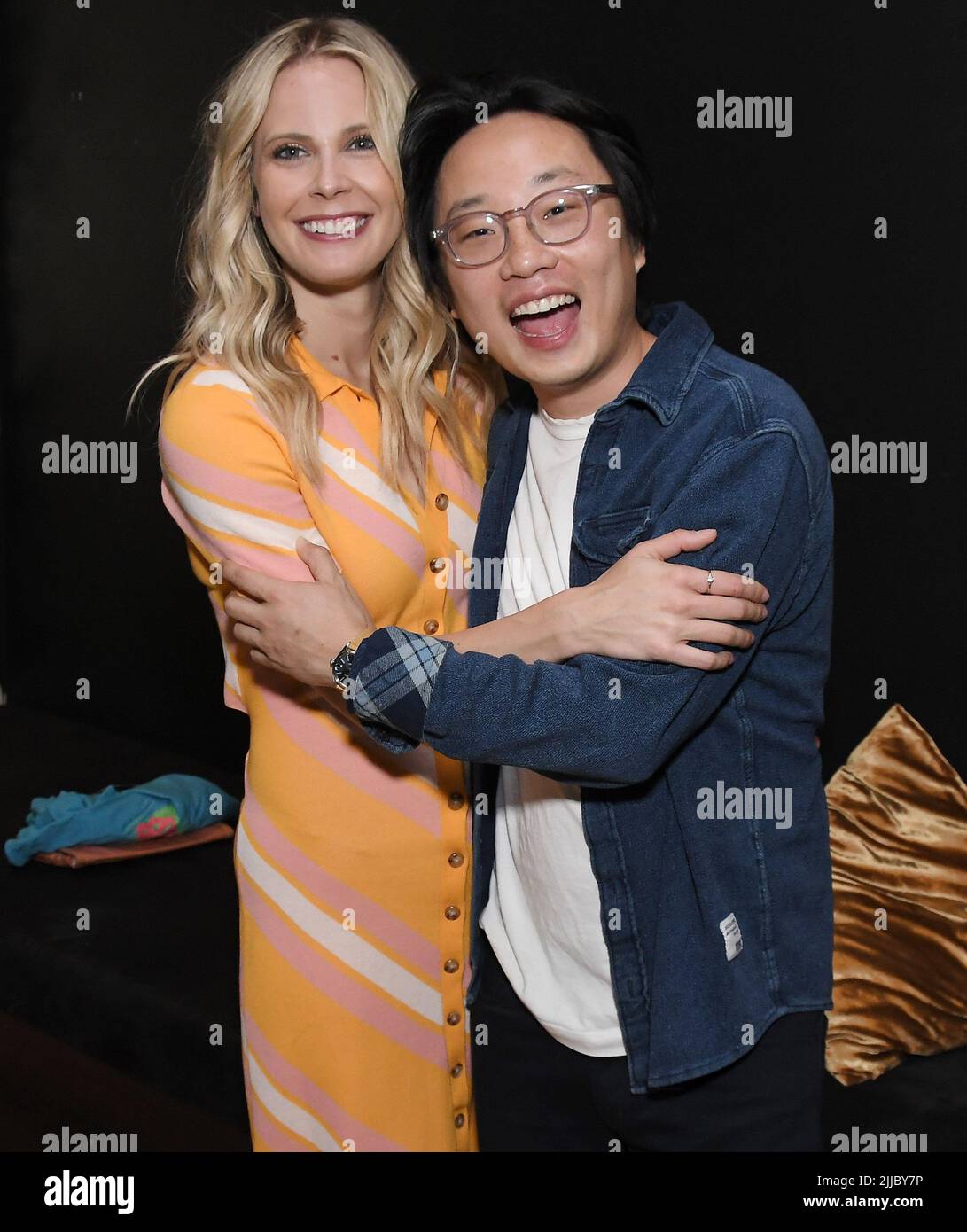 Los Angeles, USA. 25th July, 2022. (L-R) Brianne Kimmel and Jimmy O. Yang at the EASTER SUNDAY ...