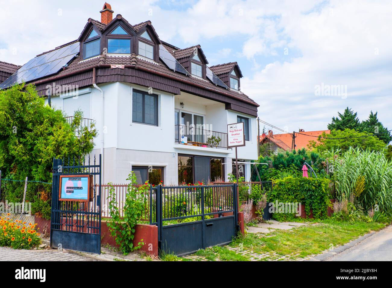House turned into holiday homes, Badacsony, Lake Balaton, Hungary Stock ...