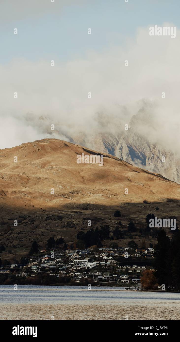The Remarkables Mountain Range on a cold winters day taken in ...