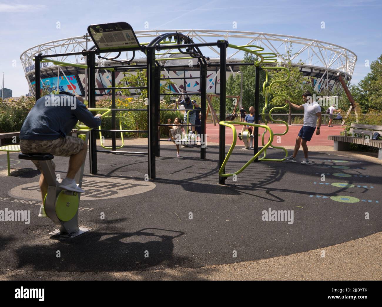 People exercise by Olympic stadium 10 years since the 2012 Olympic ...