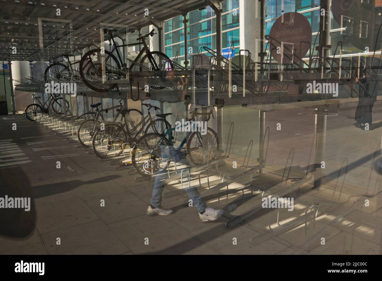 Bicycle storage near London Hospital in Whitechapel, London,England,UK ...