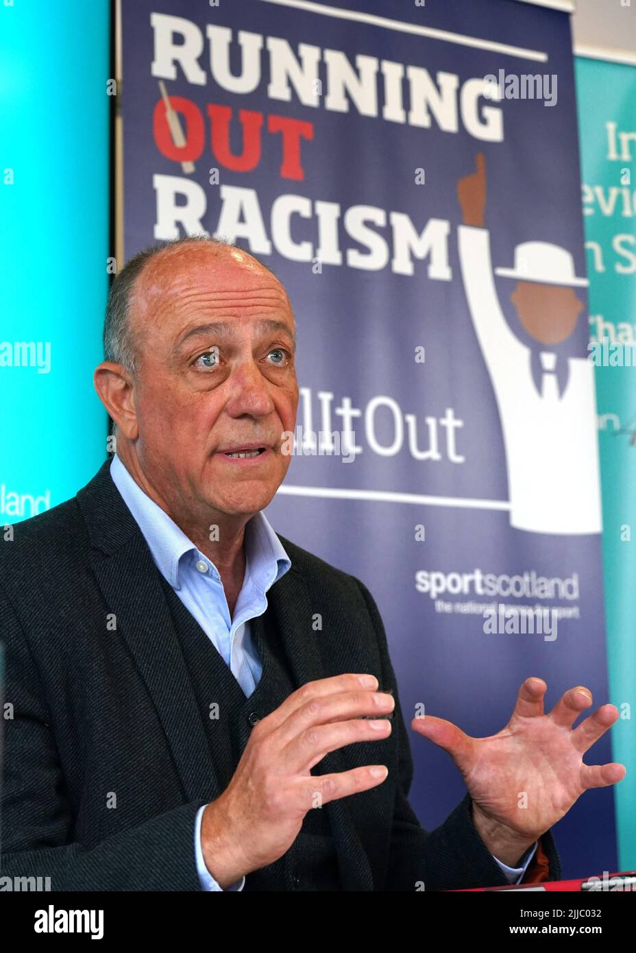 Stewart Harris, Chief Executive of sportscotland during a press ...