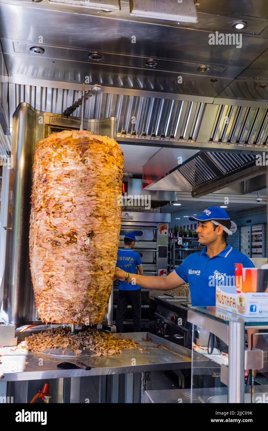 Huge kebab roll, Mustafa restaurant, Siofok, Hungary Stock Photo - Alamy