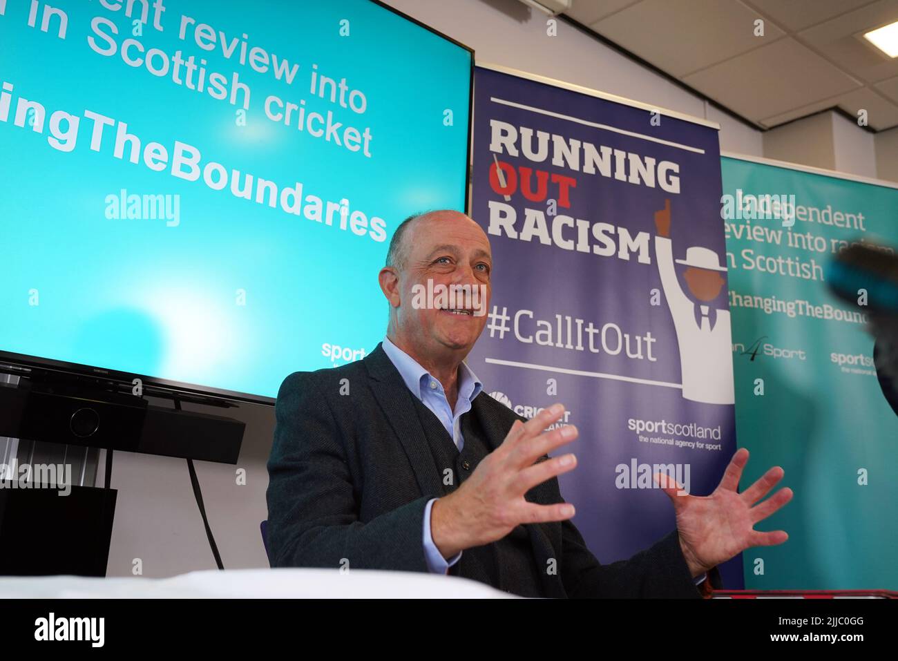 Stewart Harris, Chief Executive of sportscotland during a press ...