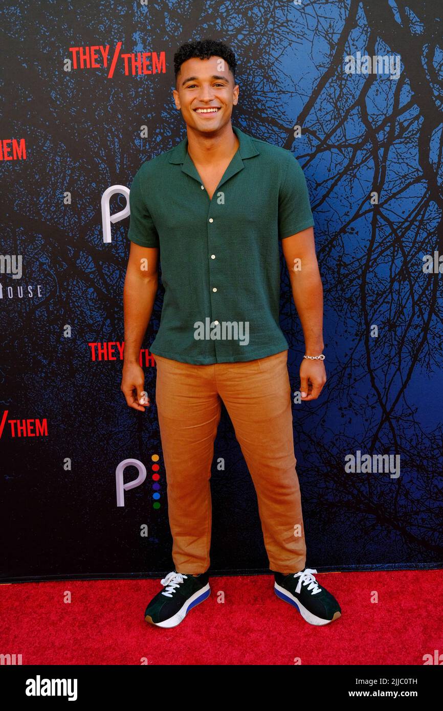 Devin Way arrives at the premiere of 'They/Them' at 2022 Outfest, held ...