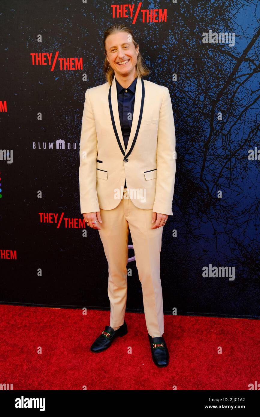 Scott Turner Schofield arrives at the premiere of 'They/Them' at 2022 ...