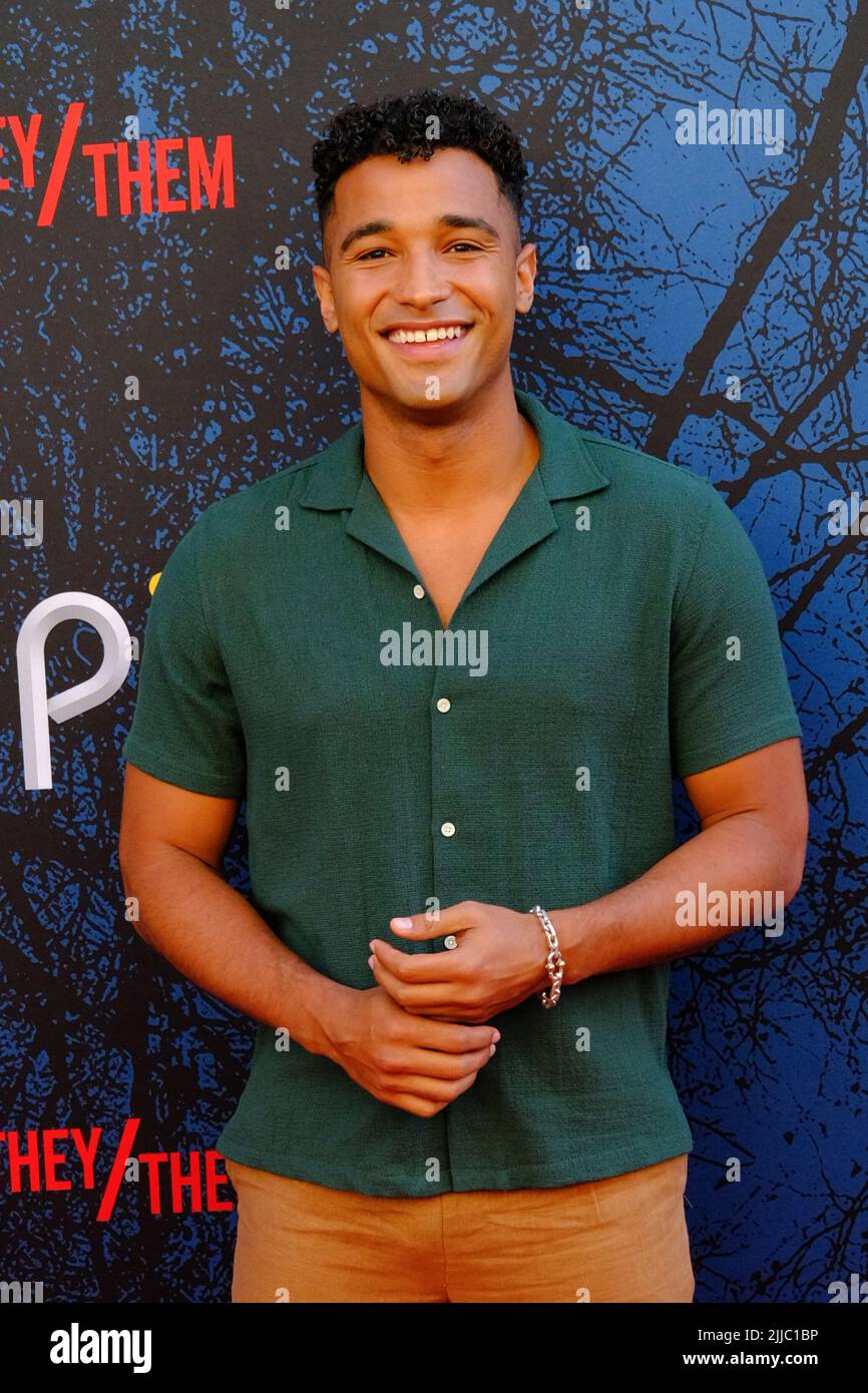 Devin Way arrives at the premiere of 'They/Them' at 2022 Outfest, held ...