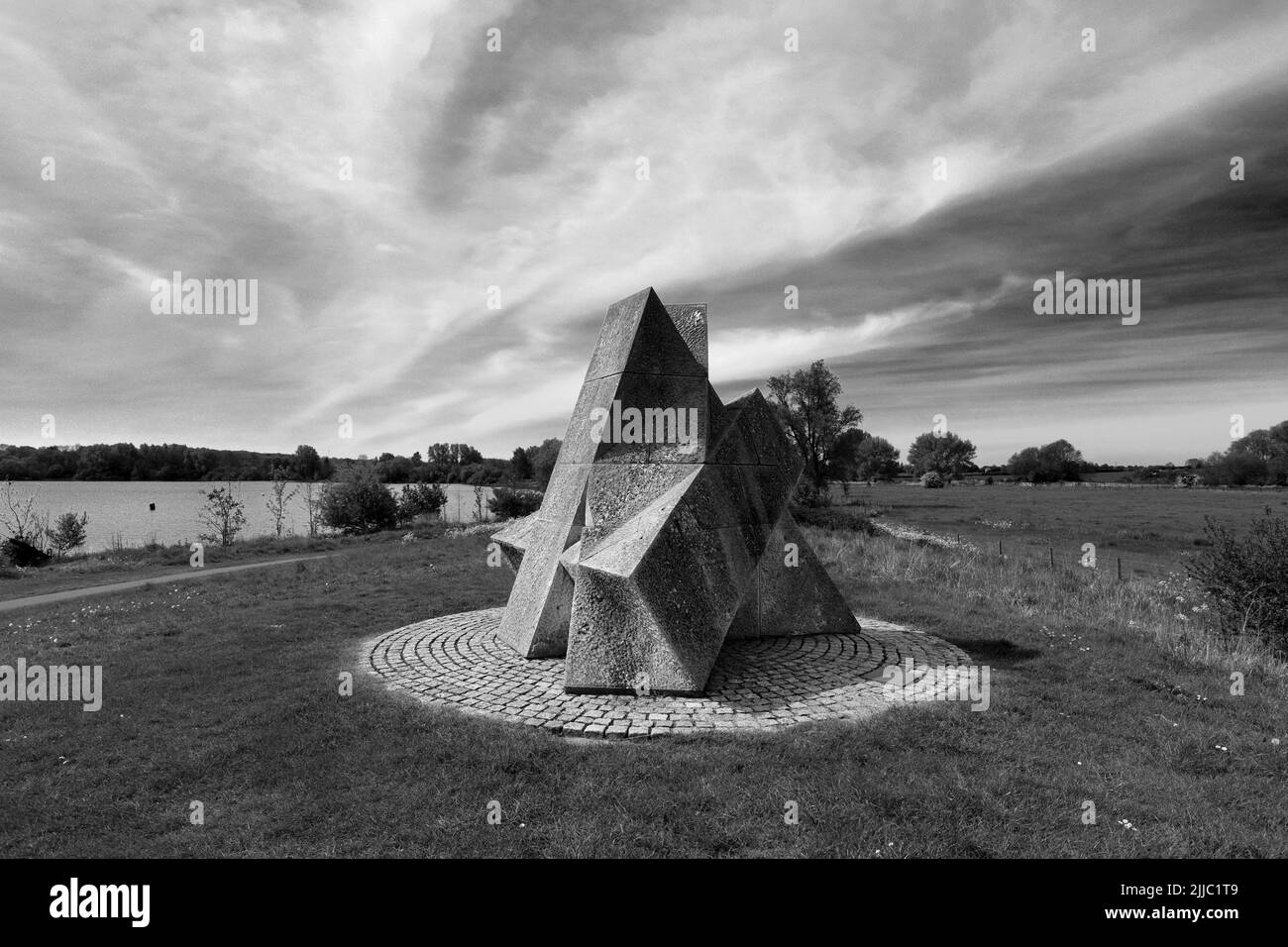 The Pyramid sculpture, Ferry Meadows country park, Peterborough ...