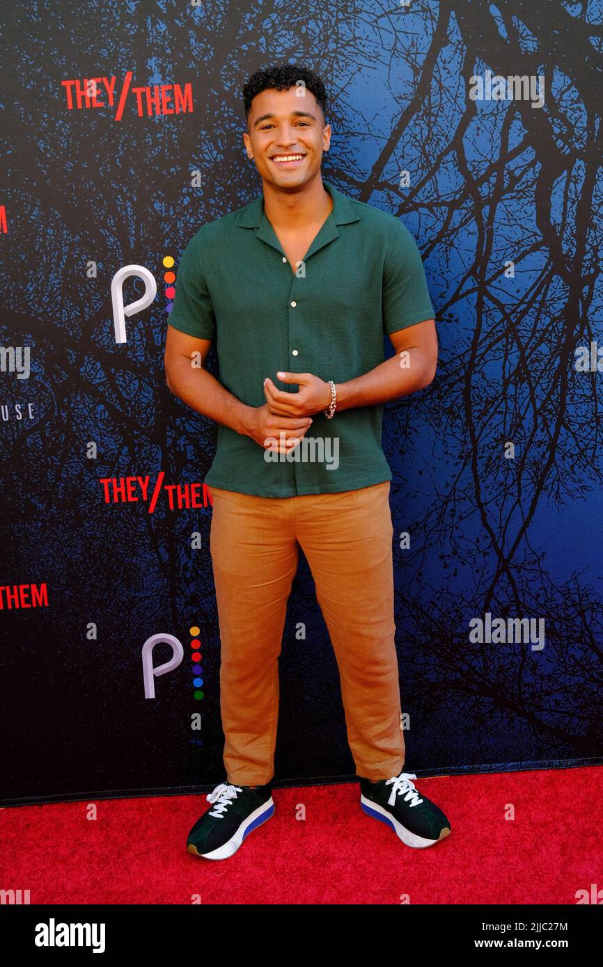Devin Way arrives at the premiere of 'They/Them' at 2022 Outfest, held ...