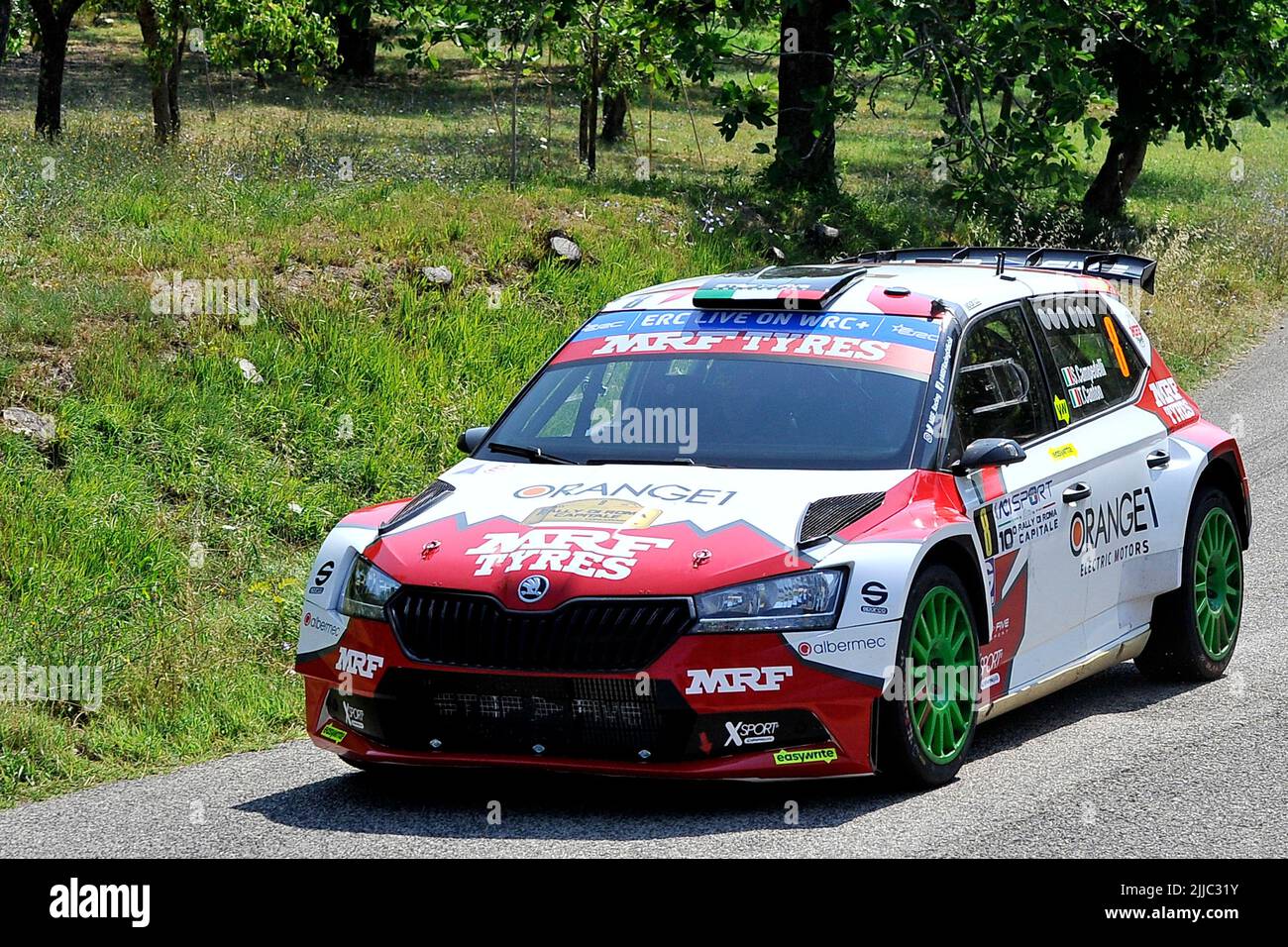 The driver Simone Campedelli and his co-driver Tania Canton aboard ...