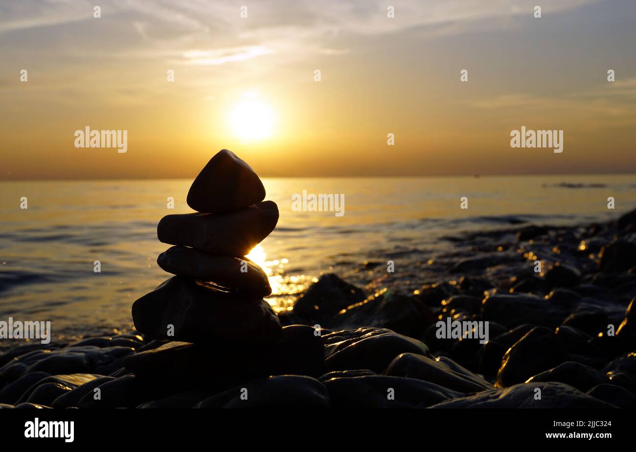 High resolution pictures of black stacking stones in front of blurred ...