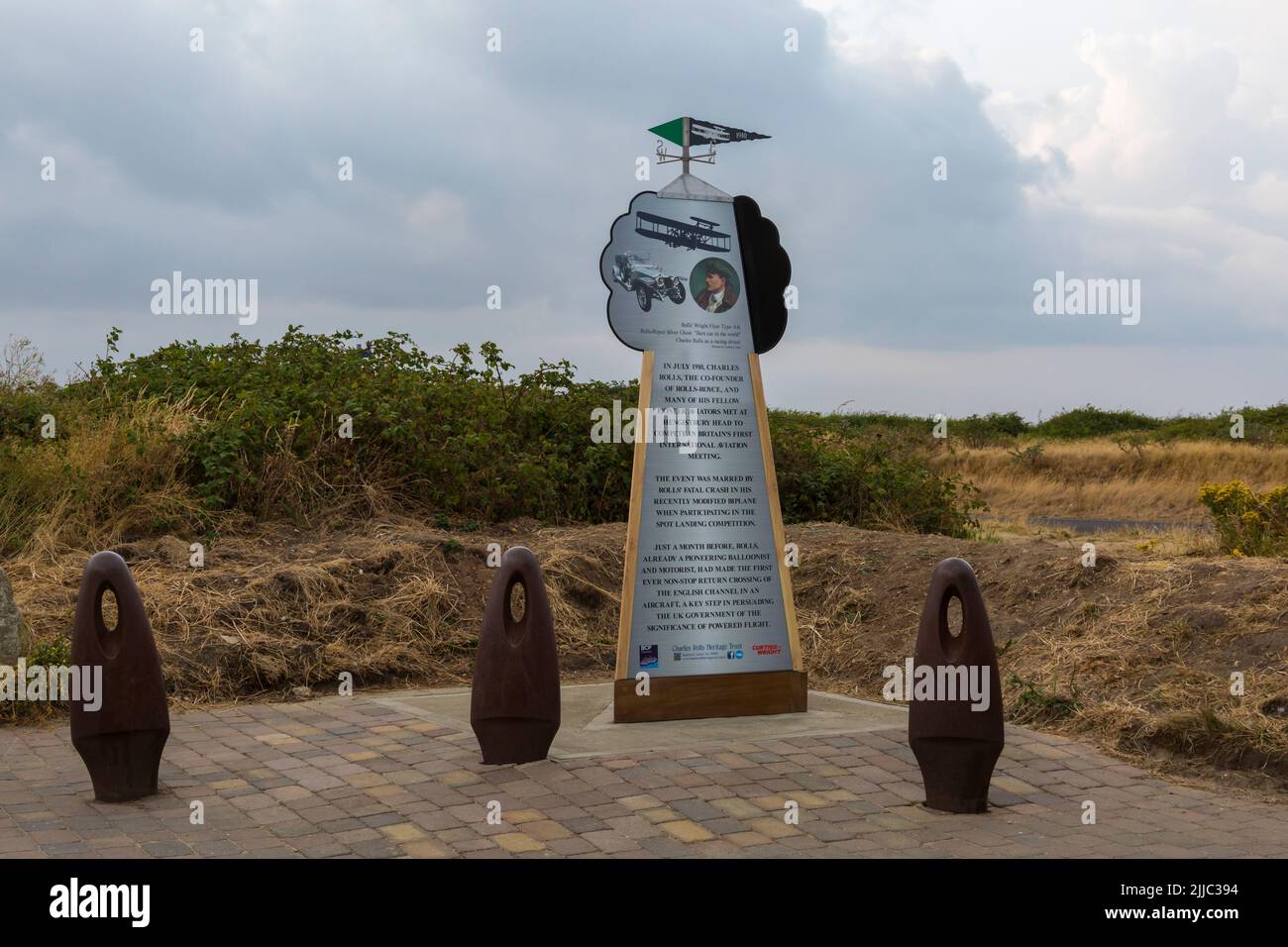 Charles Rolls Memorial sculpture, unveiled on 12th July 2022, at ...