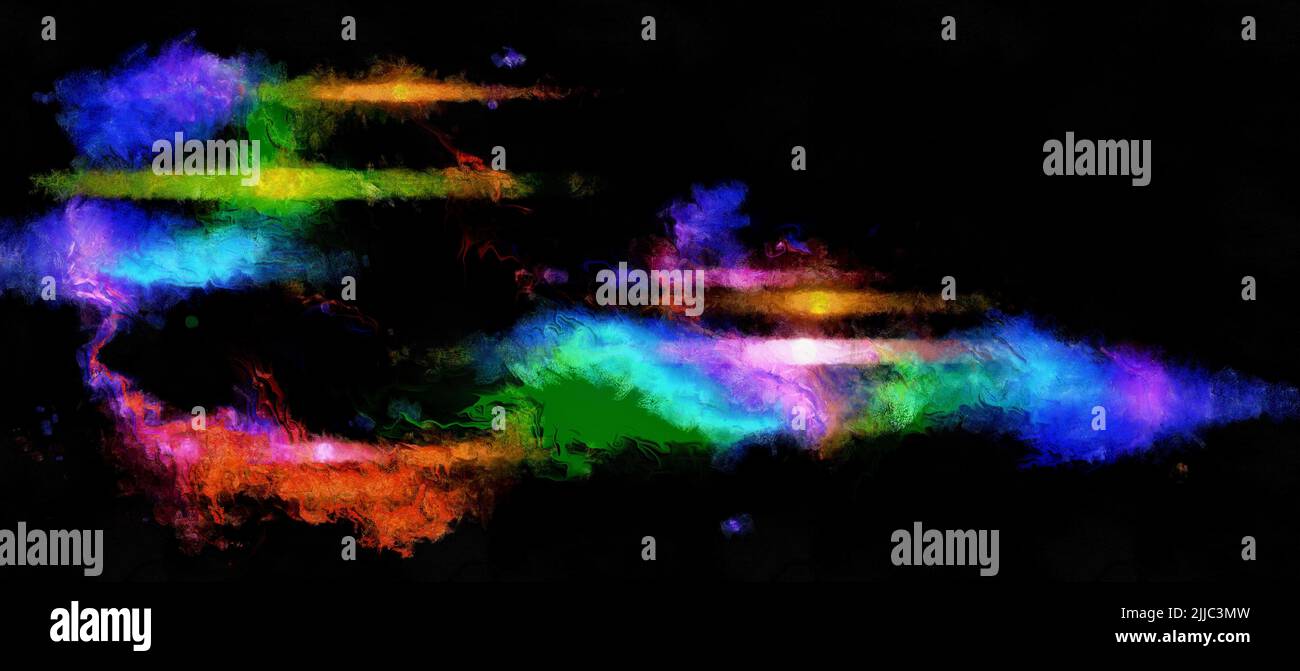 Abstract digital patterns in a painterly style - watercolor bright ...