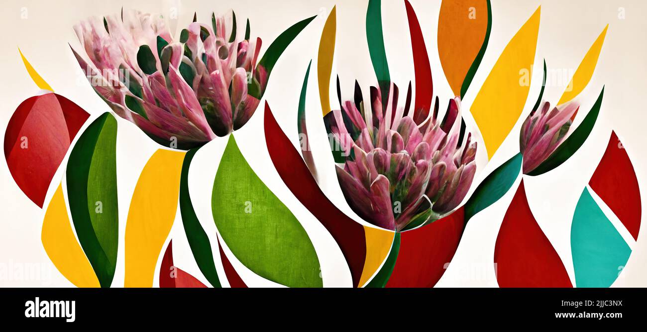 King protea illustration hi-res stock photography and images - Alamy