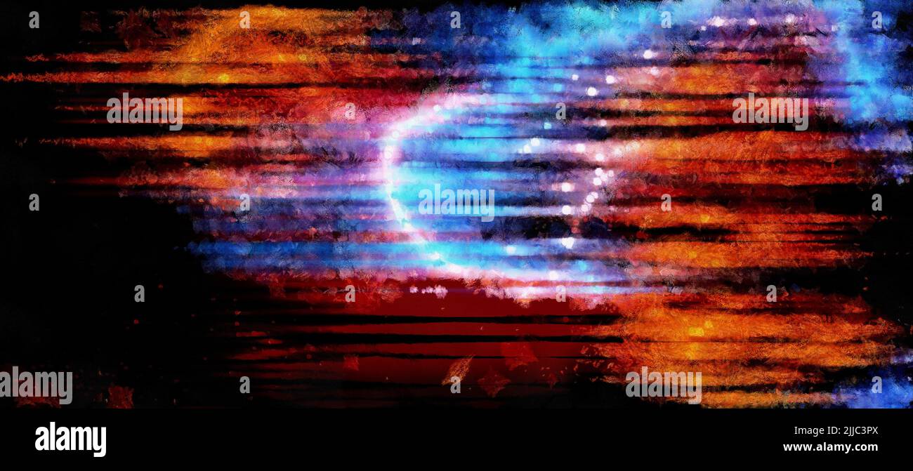 Abstract digital patterns in a painterly style - watercolor bright ...