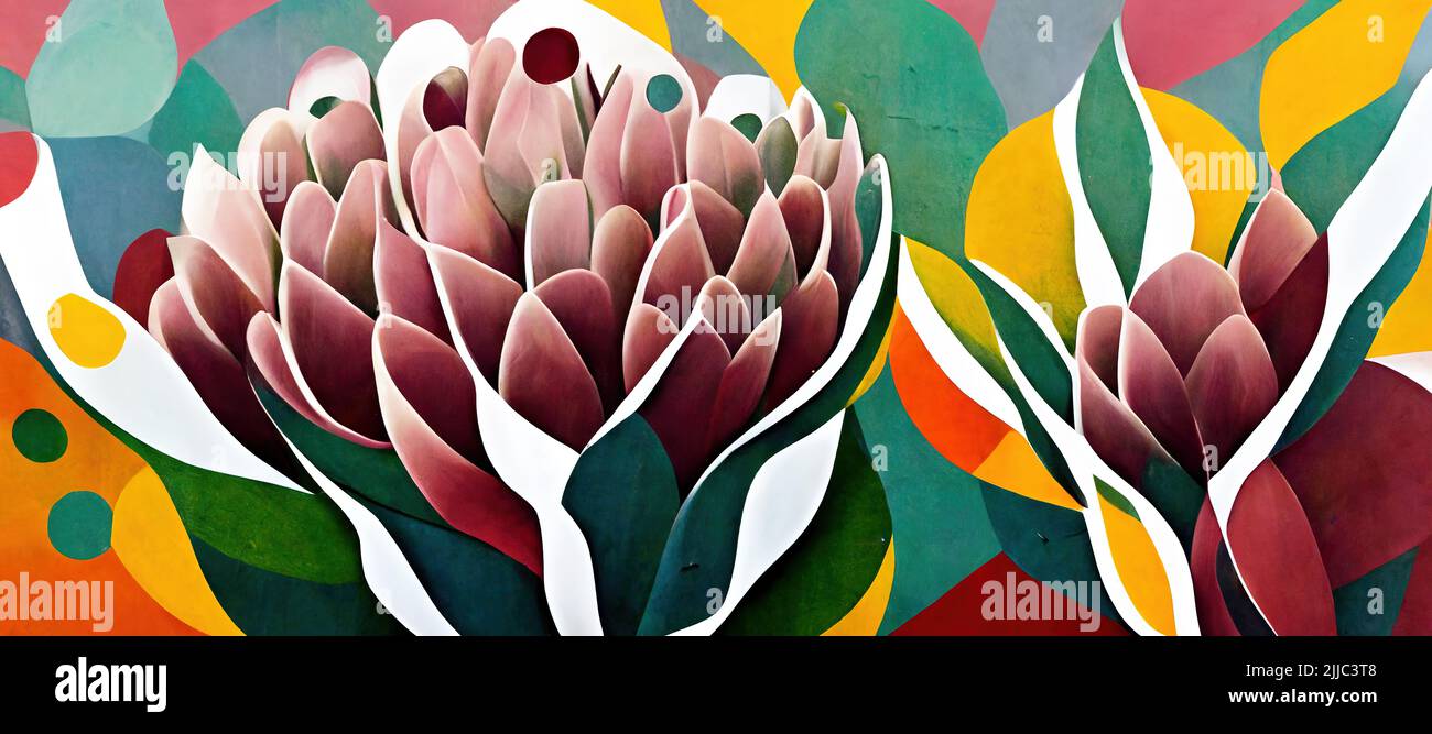 Abstract wallpaper pattern king protea flower from south africa, cape ...