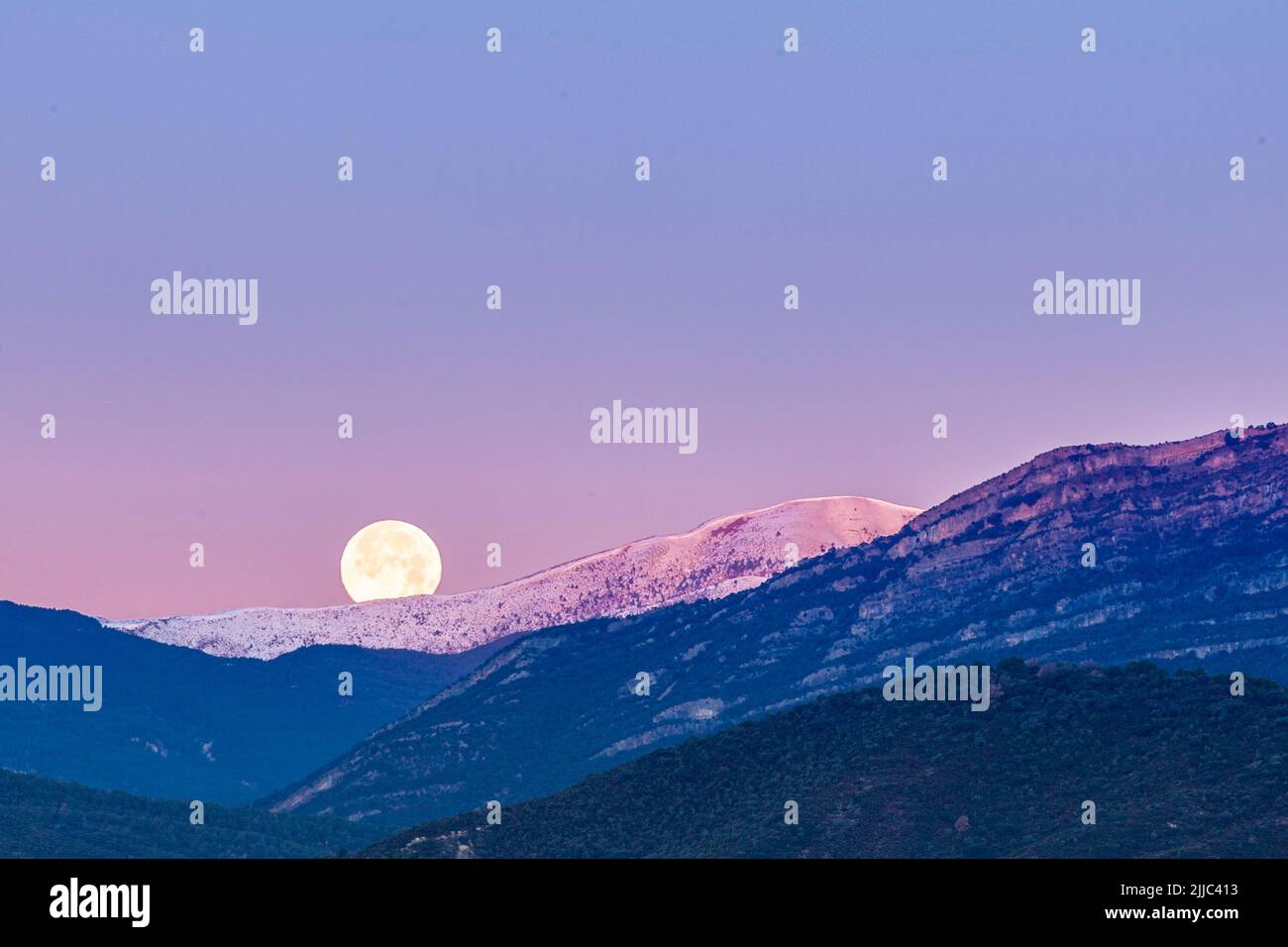 View of Boltaña and its valley from Ainsa, Huesca, Spain Stock Photo ...