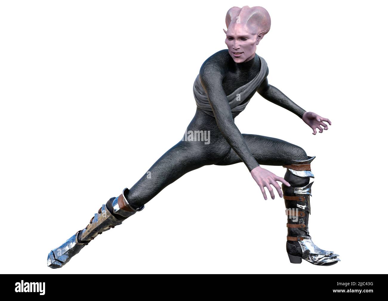 3D rendering of a fantasy alien isolated on white background Stock ...