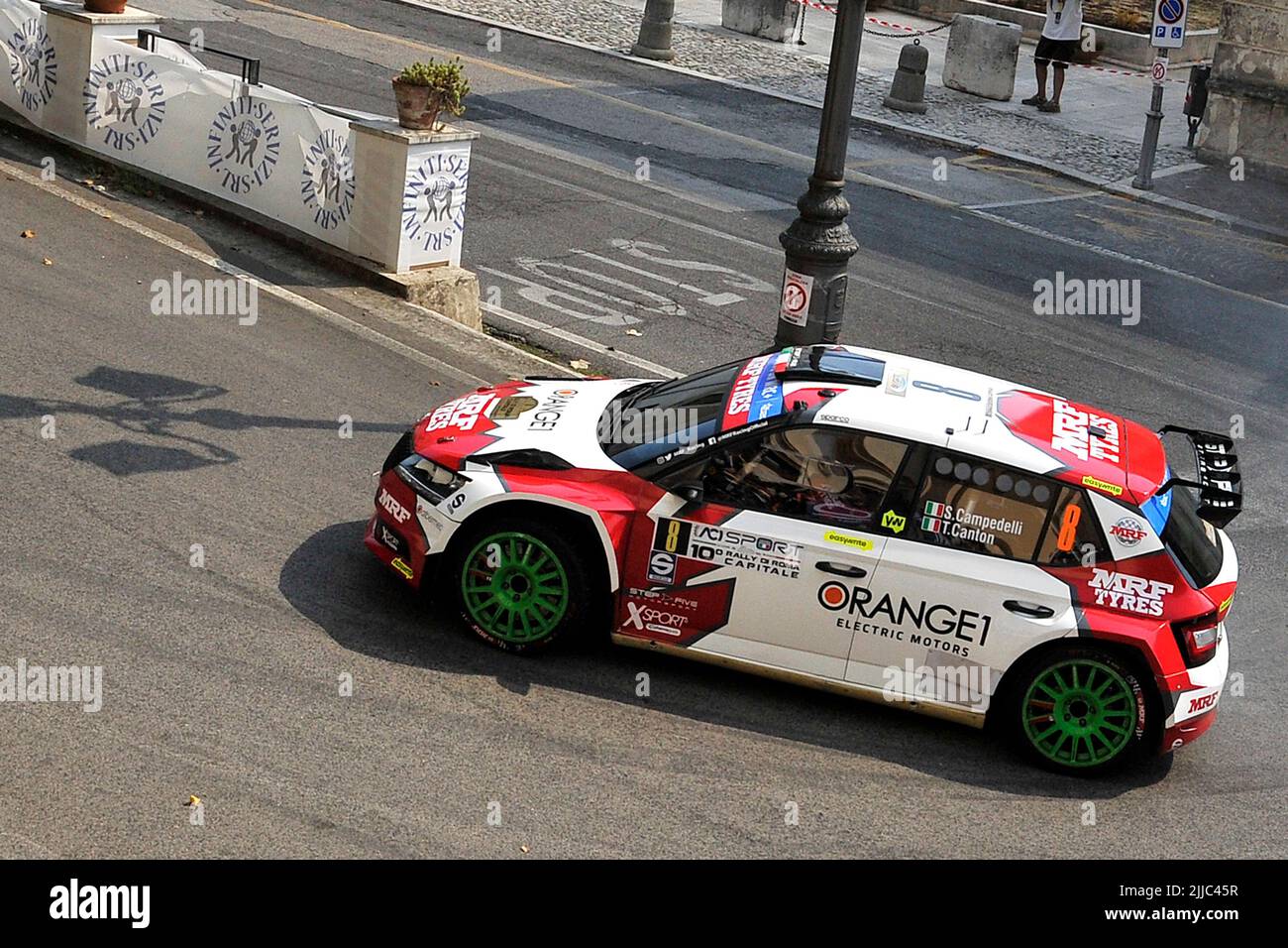 The driver Simone Campedelli and his co-driver Tania Canton aboard ...