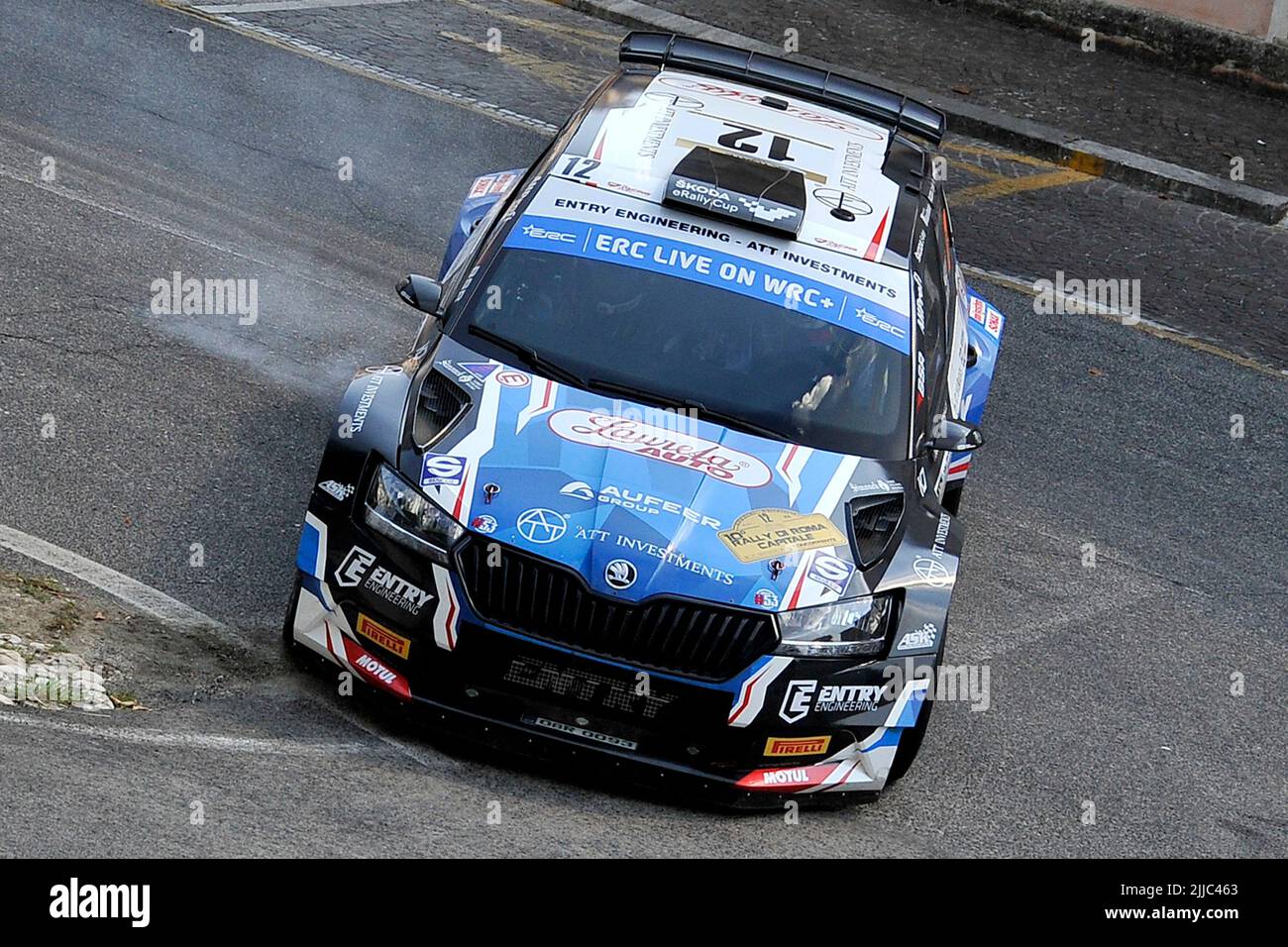 The driver Filip Mareš and his co-driver Radovan Bucha aboard their ...