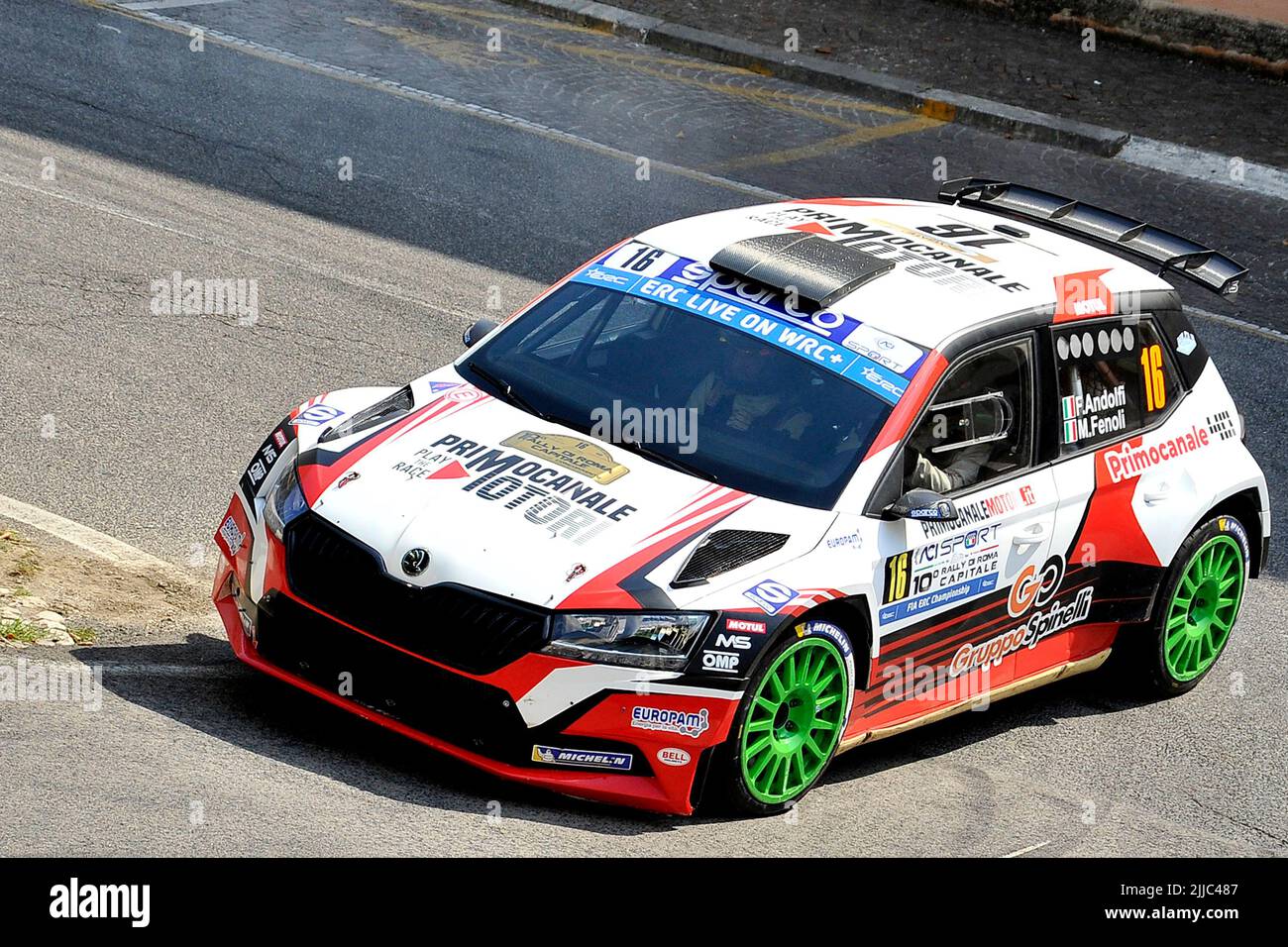The driver Fabio Andolfi and his co-driver Manuel Fenoli aboard their ...