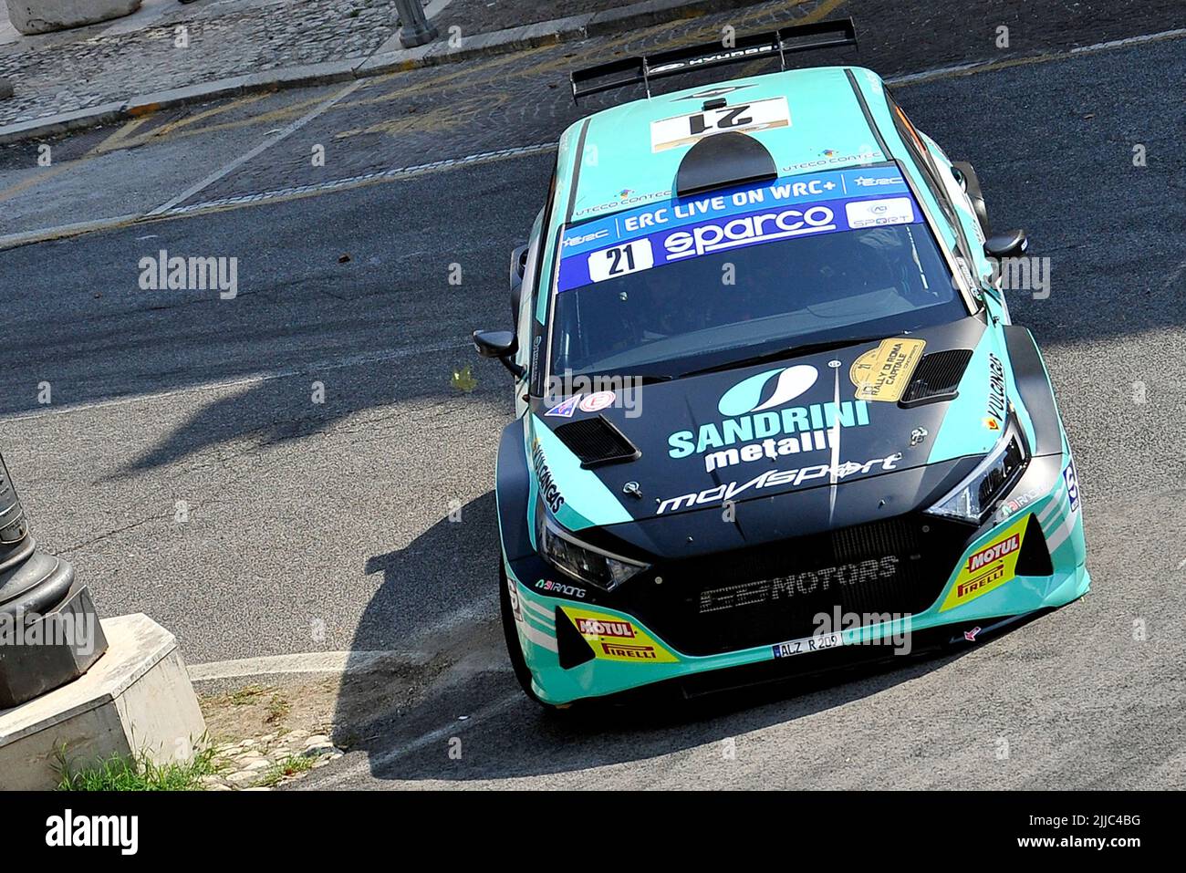 The driver Antonio Rusce and his co-driver Giulia Paganoni aboard their ...
