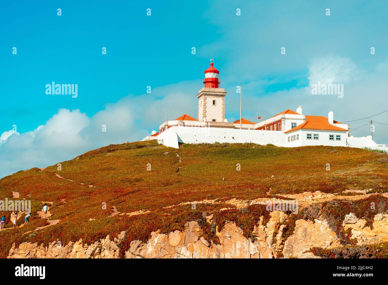 View of the Cabo da Roca Lighthouse. Sintra, Portugal. Portuguese Farol ...