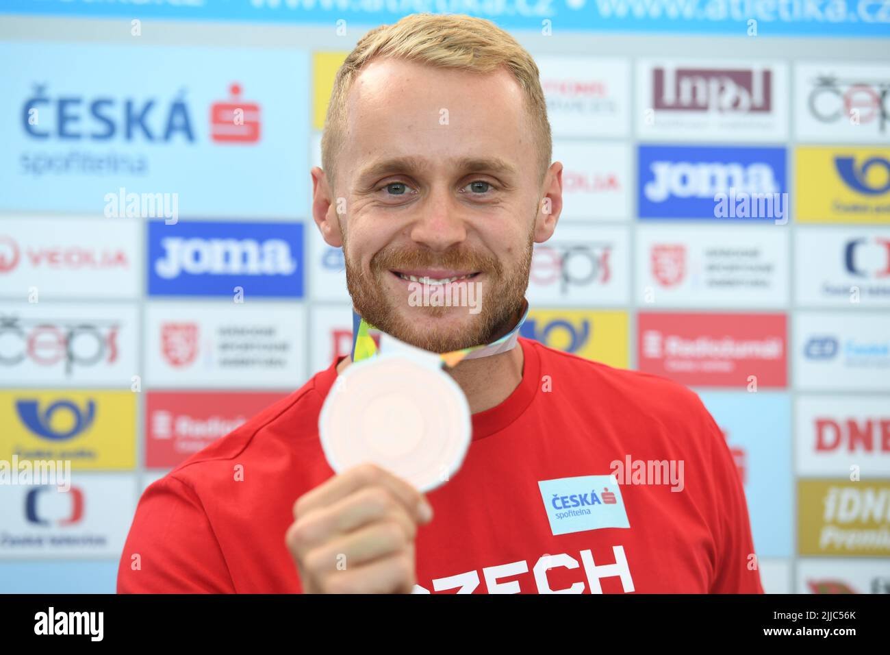 Prague, Czech Republic. 25th July, 2022. Czech athlete Jakub Vadlejch ...