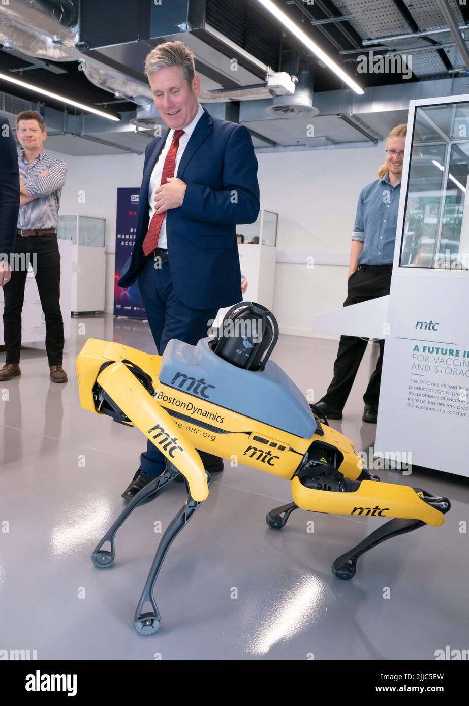 Labour leader Sir Keir Starmer views a robot during a visit to the ...