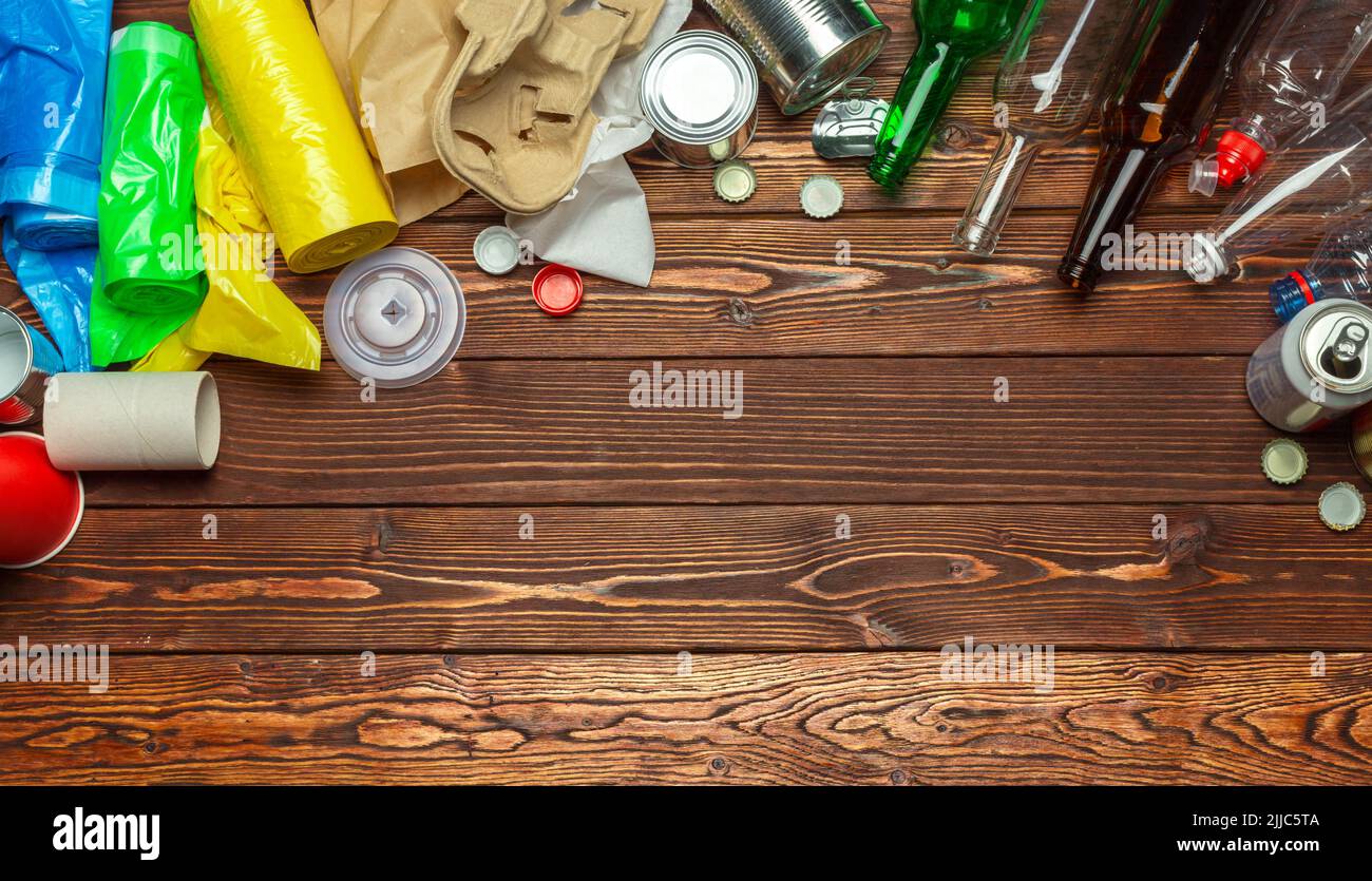waste materials paper, plastic, polyethylene Stock Photo - Alamy