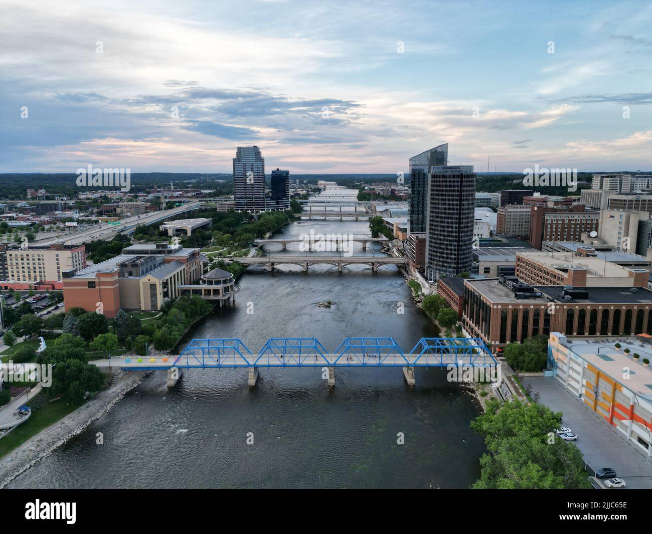Aerial view grand rapids michigan hi-res stock photography and images ...