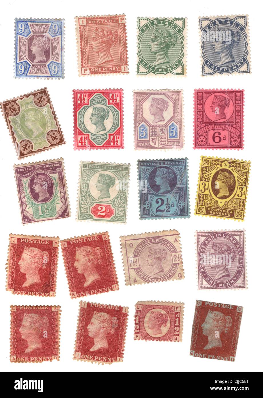 Victorian postage stamps Cut Out Stock Images & Pictures - Alamy