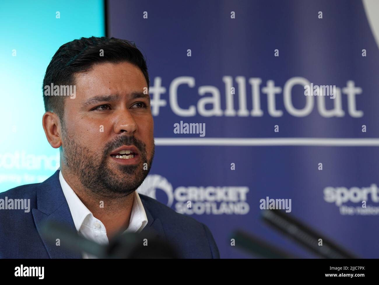 Qasim Sheikh during a press conference at Stirling Court Hotel ...