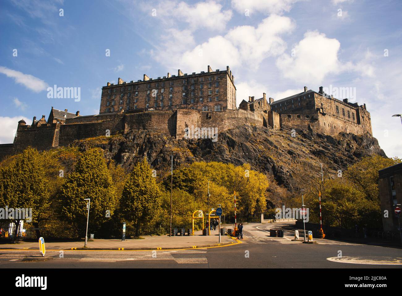 A daytime view of the Edinburgh Castle, Scotland, United kingdom Stock ...
