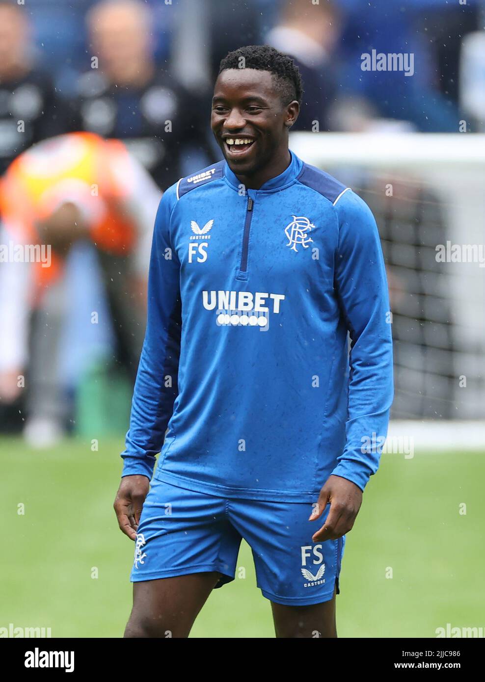 Rangers' Fashion Sakala during a training session at the Ibrox Stadium ...