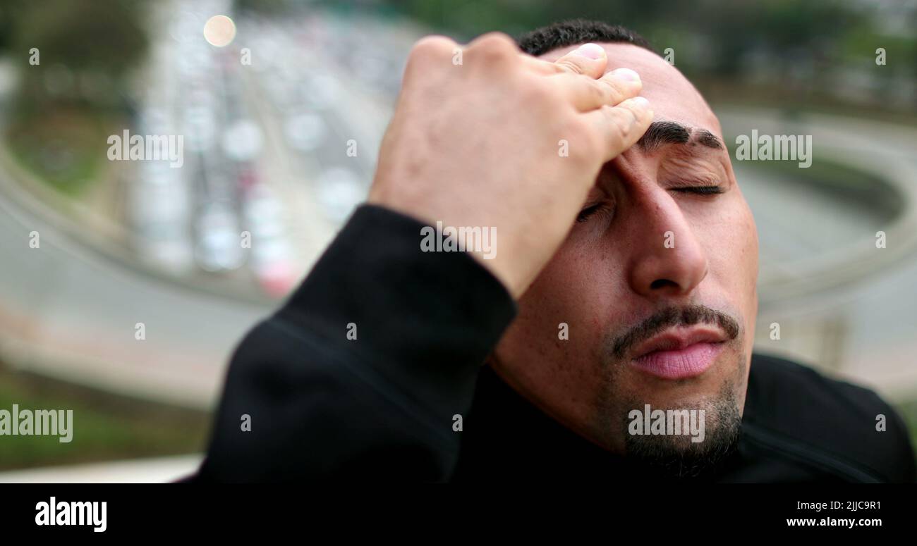 Emotional broken man suffering mental illness Stock Photo - Alamy