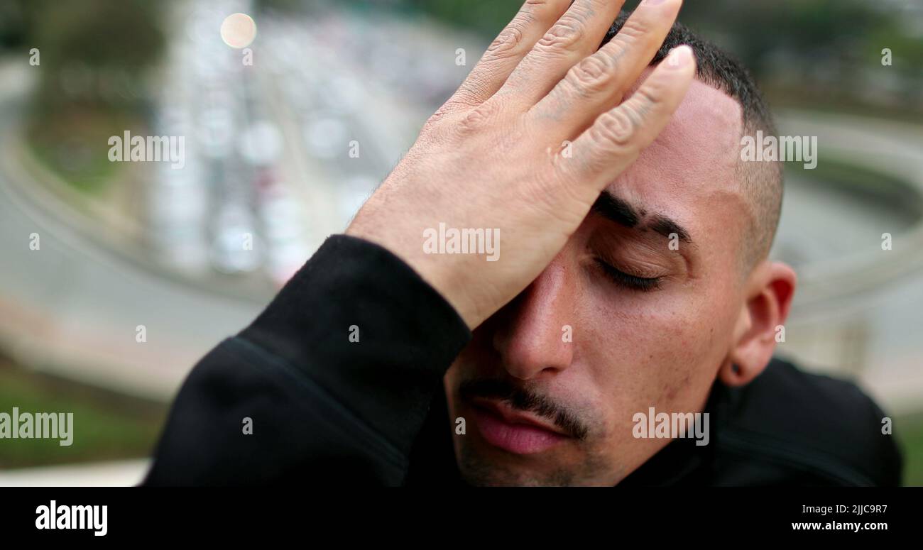 Emotional broken man suffering mental illness Stock Photo - Alamy