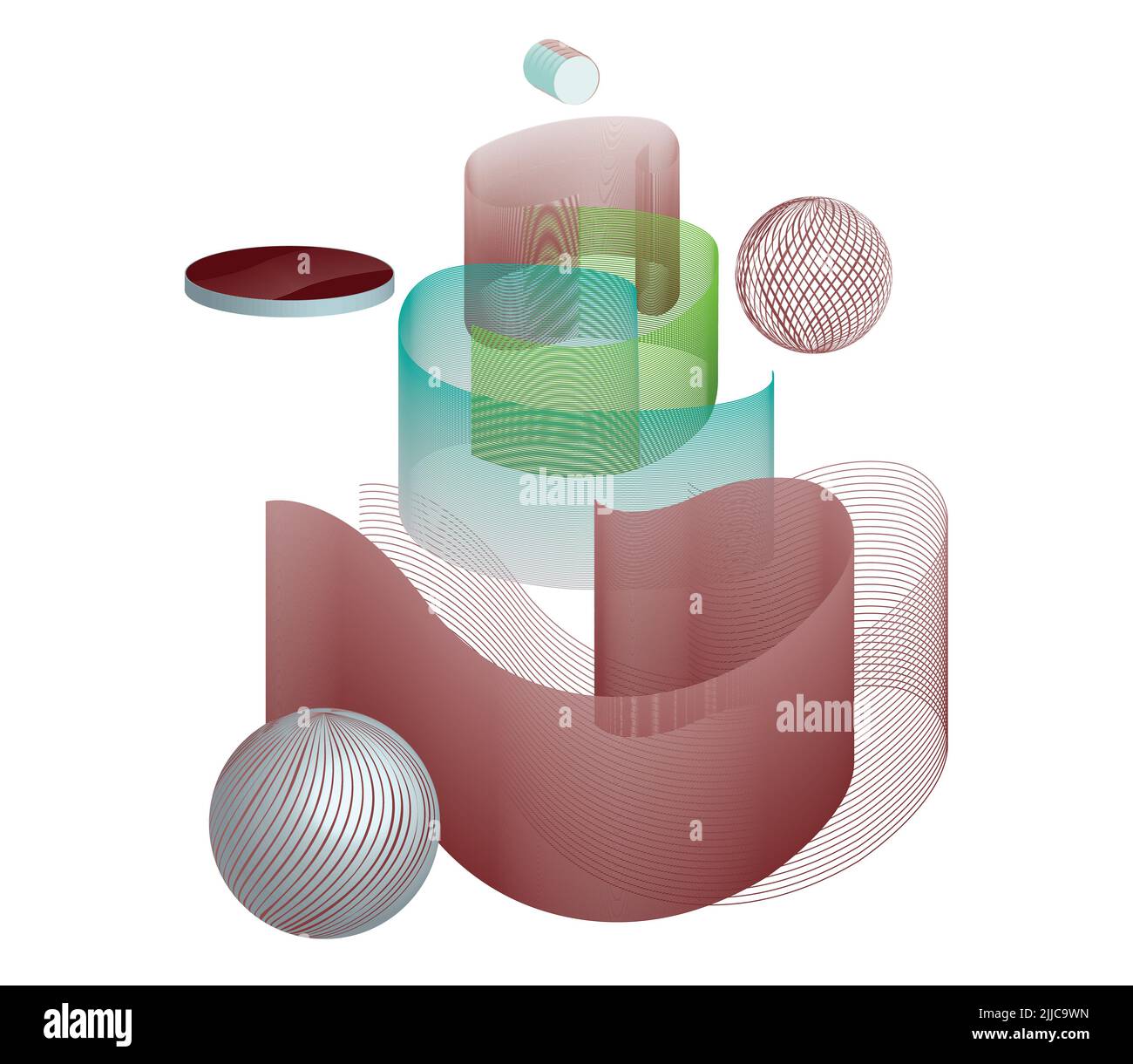 3D illustration. Set of geometric shapes Stock Photo - Alamy