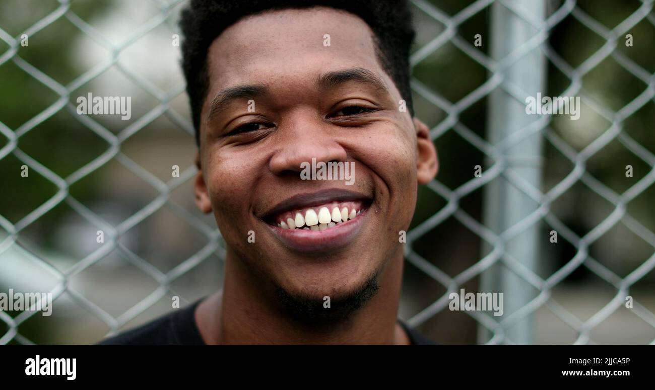 Happy African american man smiling. Charismatic black guy person ...