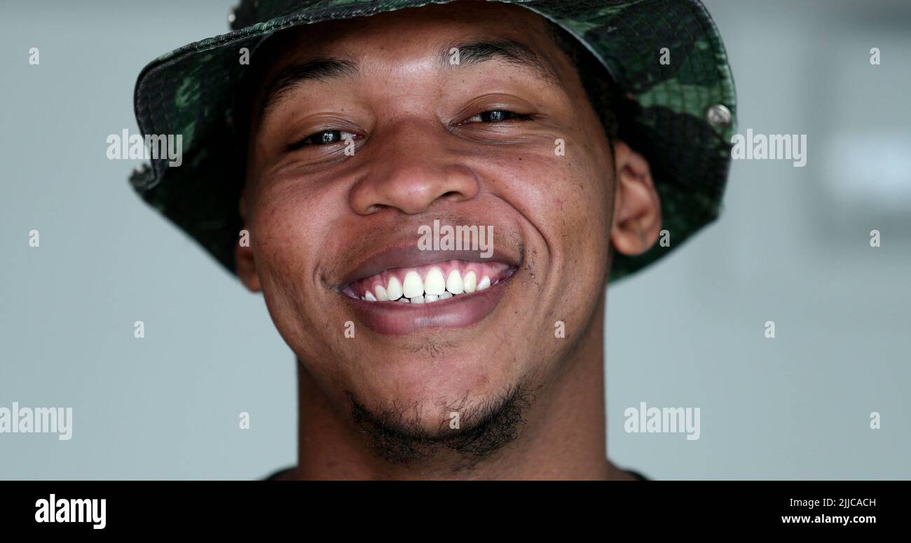 Happy black guy. Portrait African American male smiling Stock Photo - Alamy