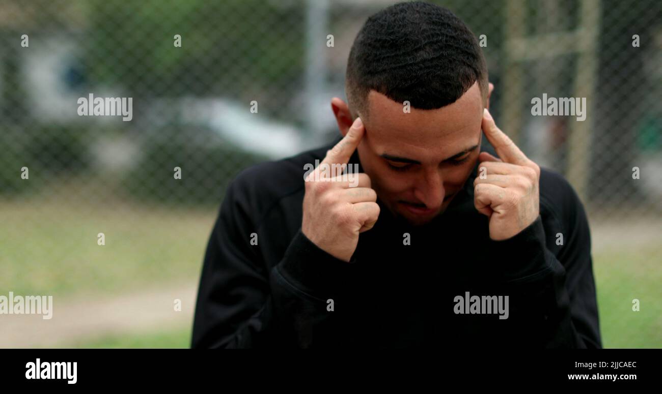Happy hispanic latin man dancing outside celebrating Stock Photo - Alamy