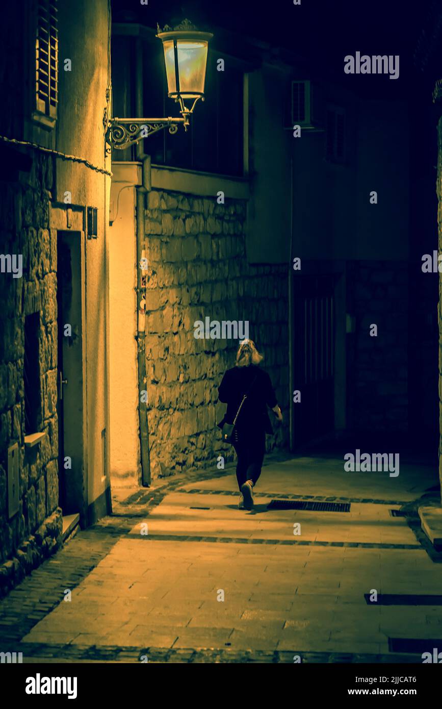 Street at night, Split, Croatia Stock Photo - Alamy