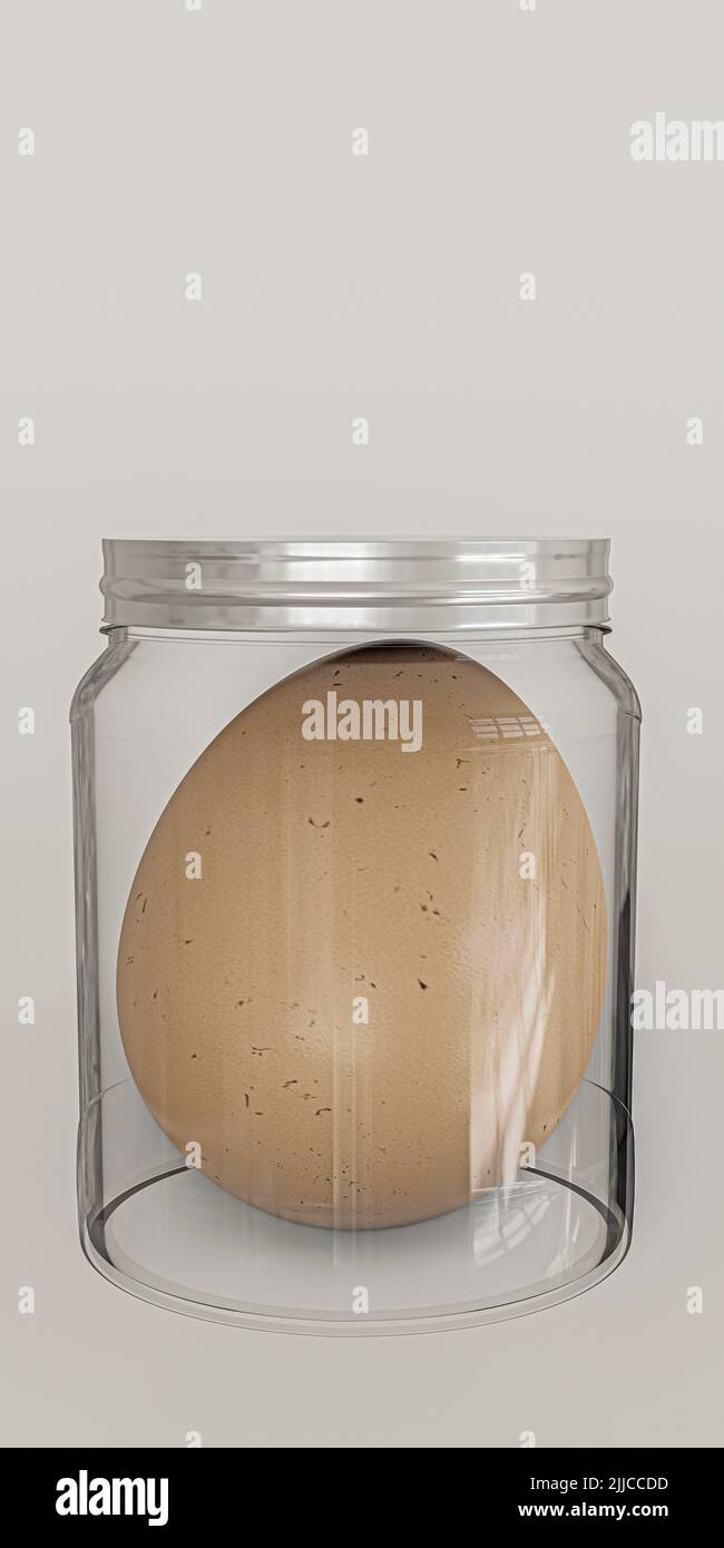 egg in a jar isolated on white background 3d illustration Stock Photo ...