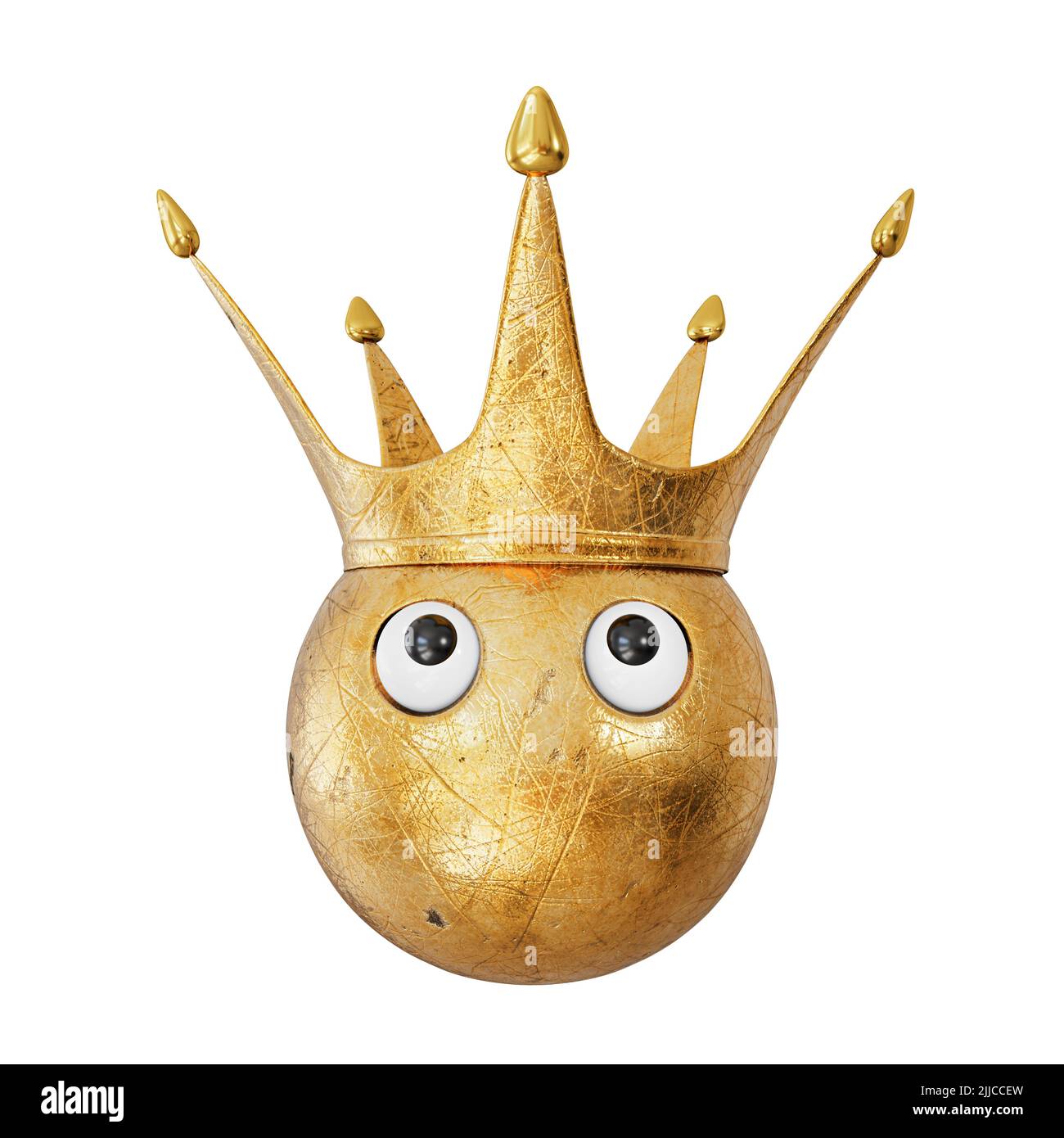 golden emoji isolated on white background 3d illustration Stock Photo ...