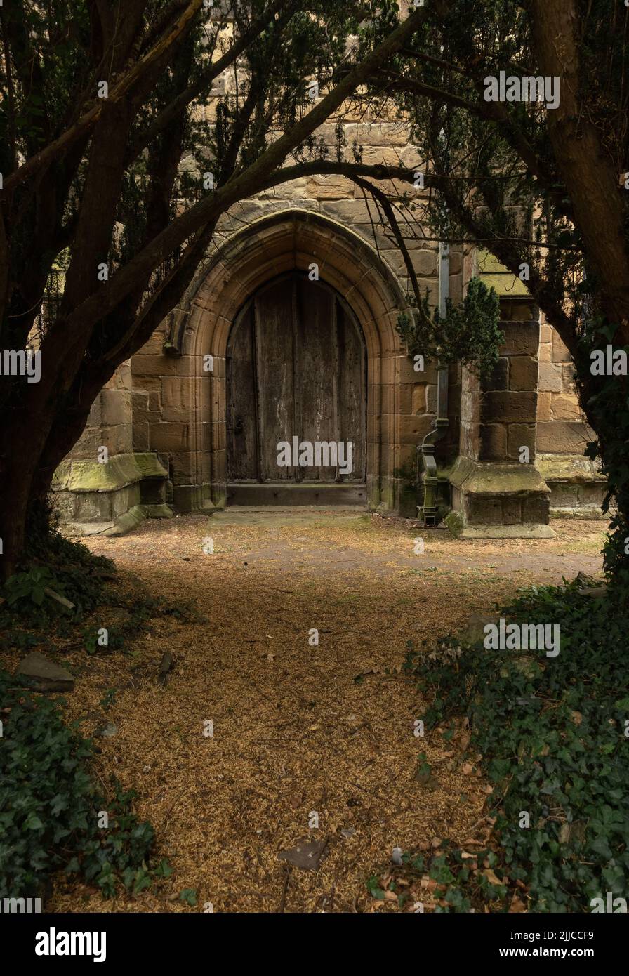 The rear door at St Mary's Church in Thirsk Stock Photo - Alamy