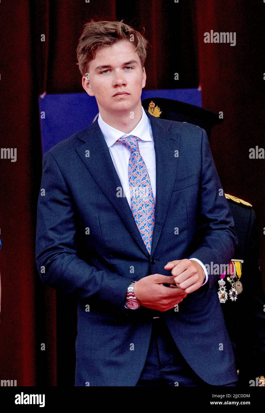 Brussel, Belgien. 21st July, 2022. Prince Gabriel of Belgium at the ...