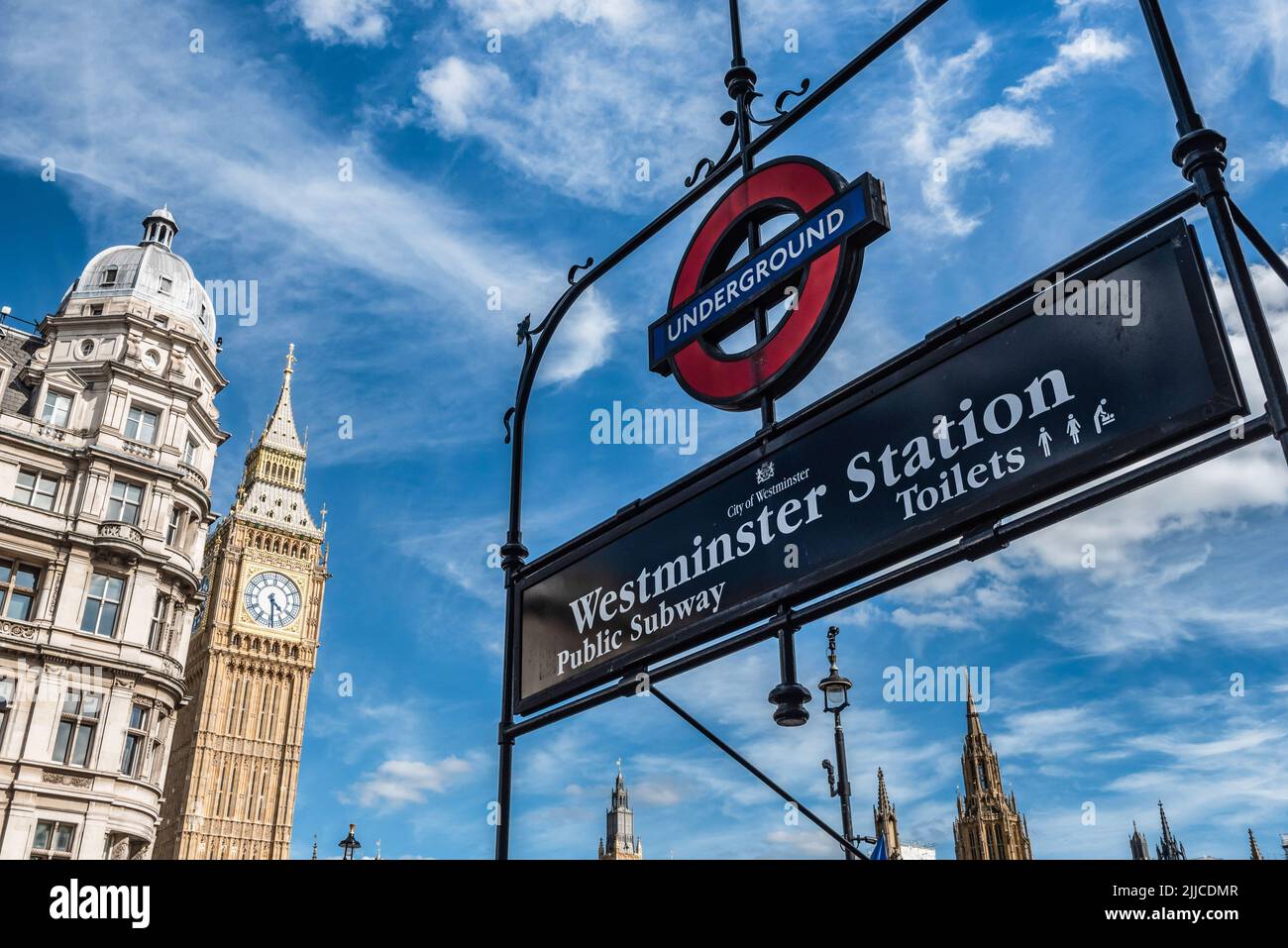 Westminster Underground Tube Station, near the Houses of Parliament ...