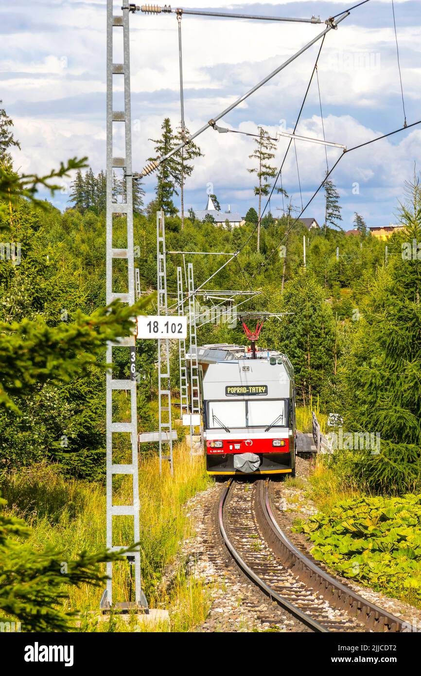 High Tatras, Slovakia - July 2018: Tatra Electric Railways (TEZ-TER ...